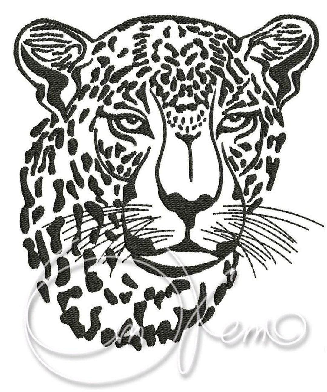 Machine Embroidery Design - Leopard PES Instant Download 4x4 7x5 6x10 ...