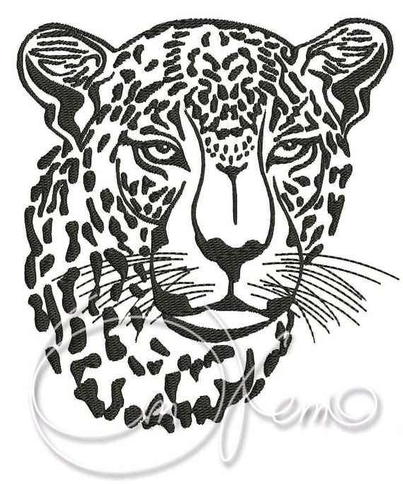Machine Embroidery Design Leopard PES Instant Download 4x4 | Etsy