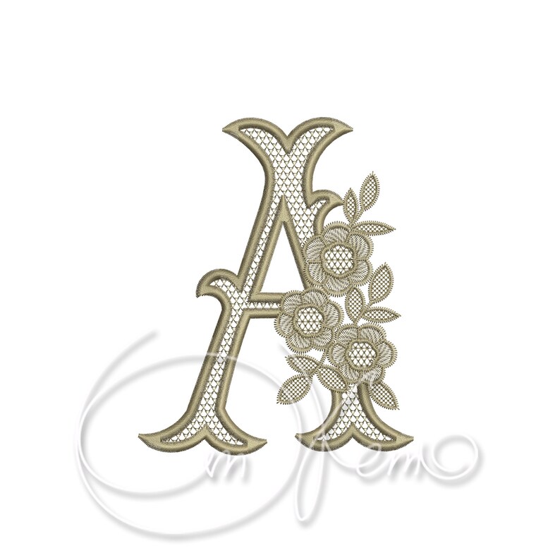 MACHINE EMBROIDERY DESIGN Monogrammed Lace Letter A Hoop 4x4 - Etsy