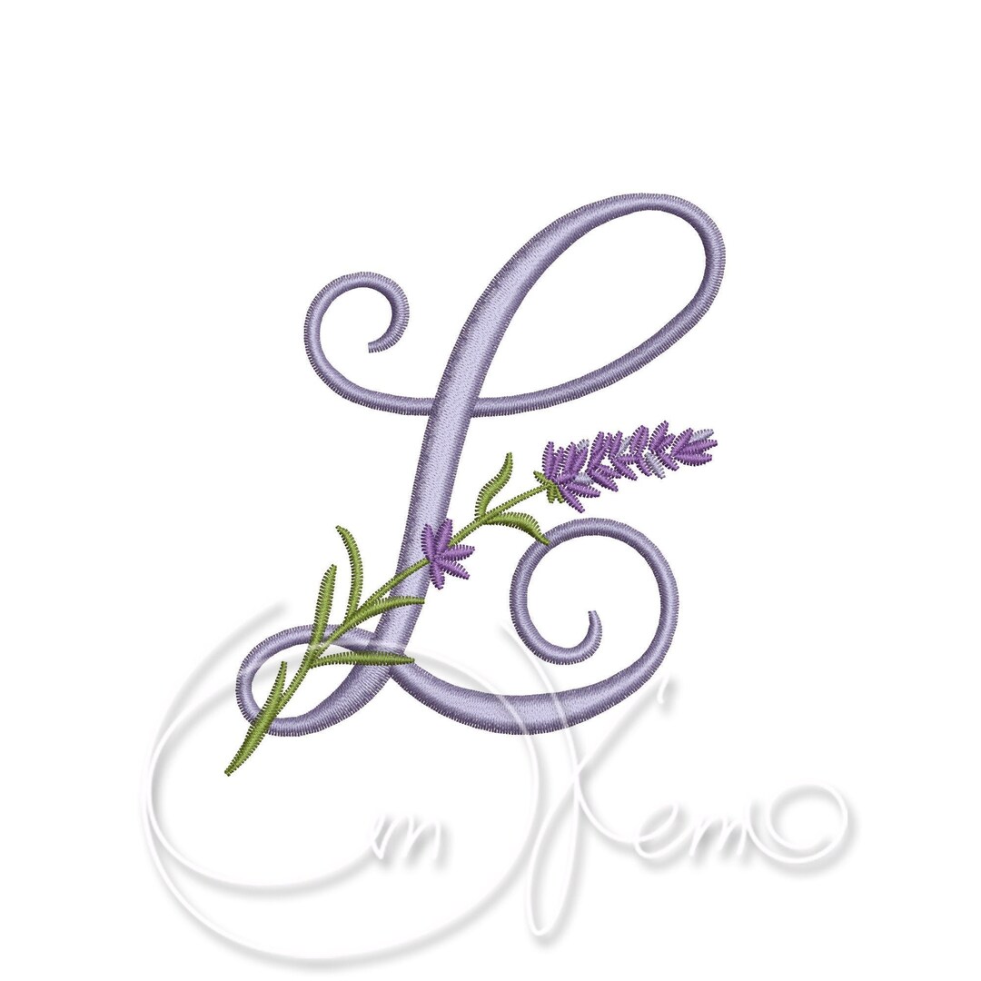 Machine Embroidery Design Capital Letter L Digitized Lavender Alphabet ...