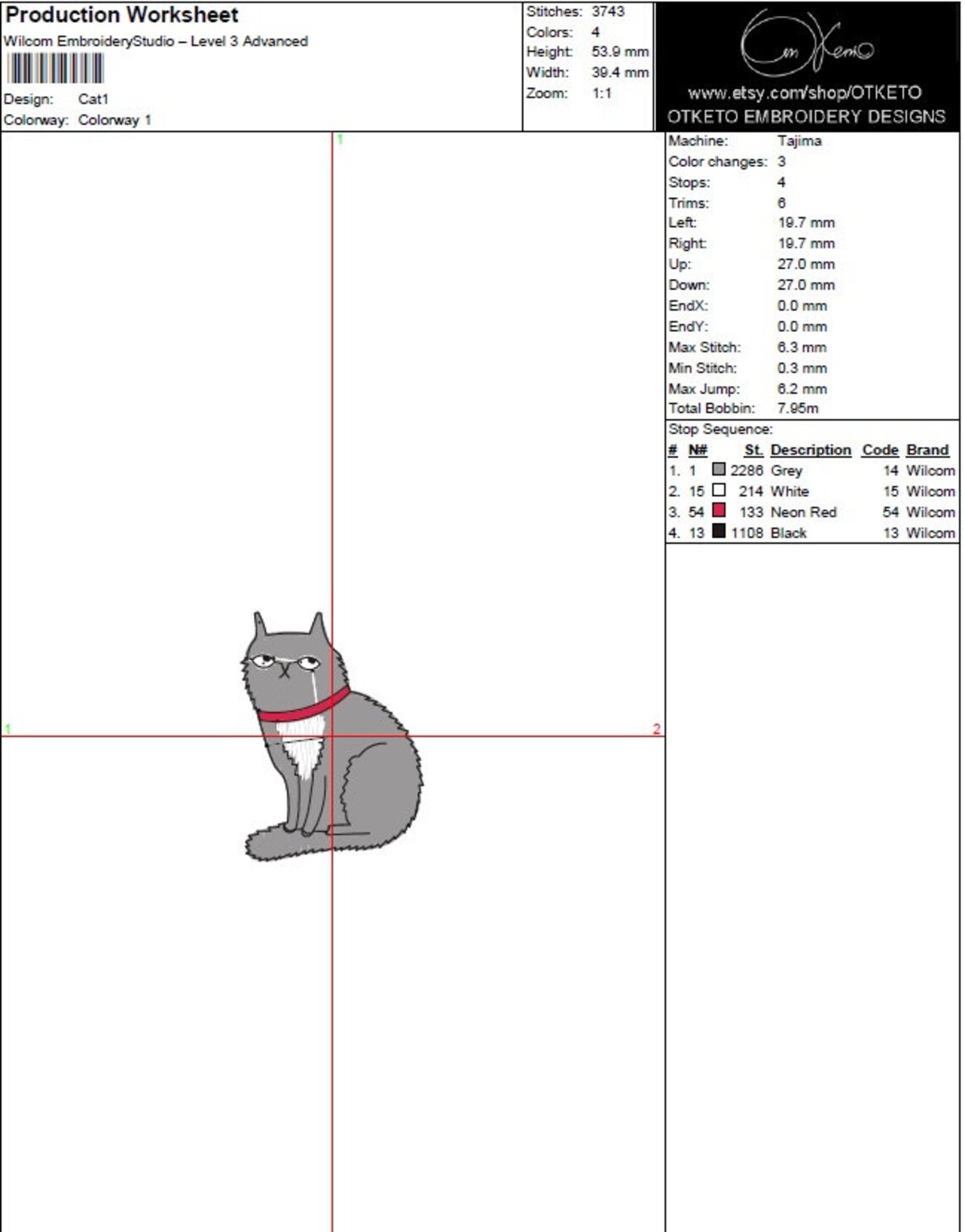 Machine Embroidery Design Kitty Gray Cat Kitten Digitized PES | Etsy