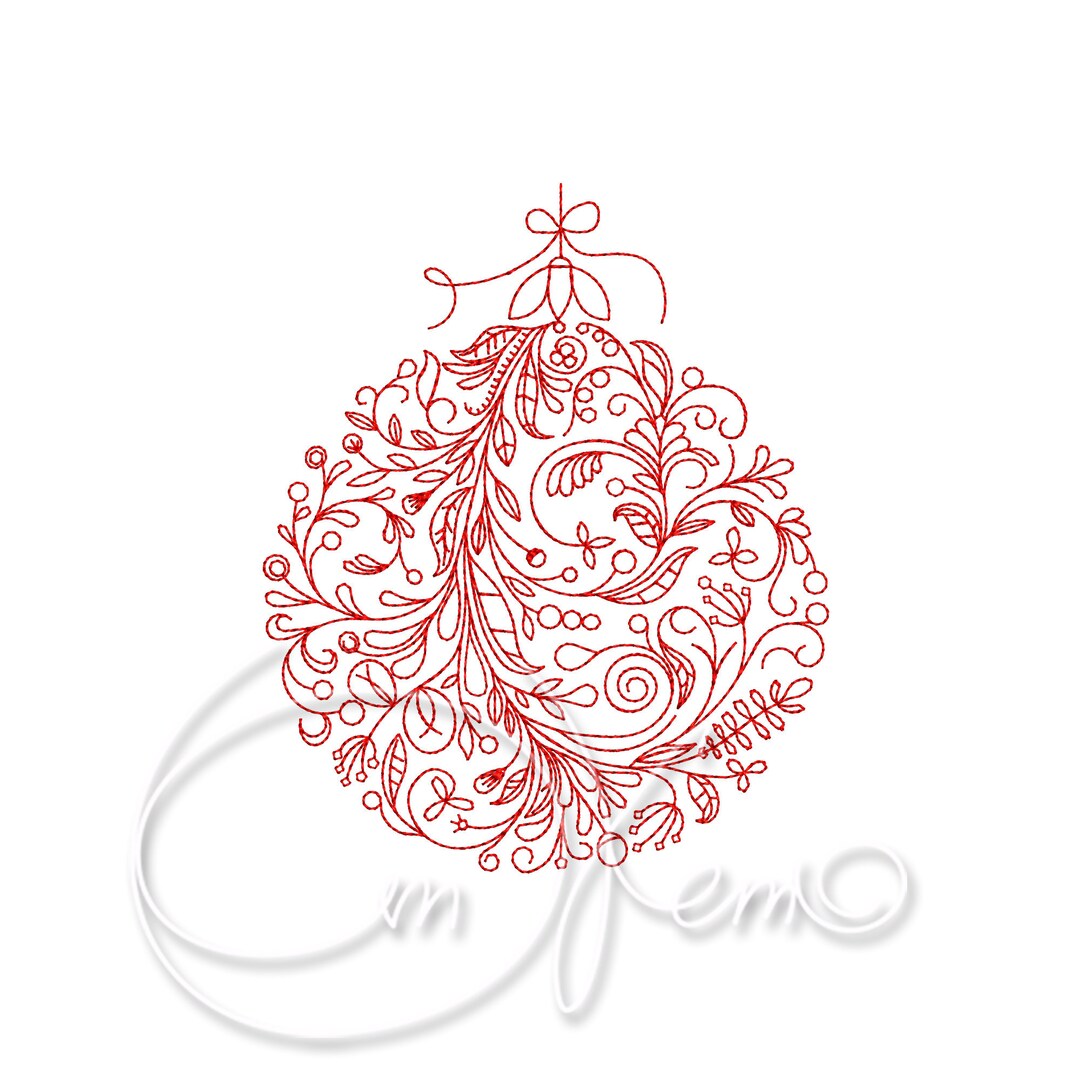MACHINE EMBROIDERY DESIGN - Christmas Ball, Christmas Ornaments ...