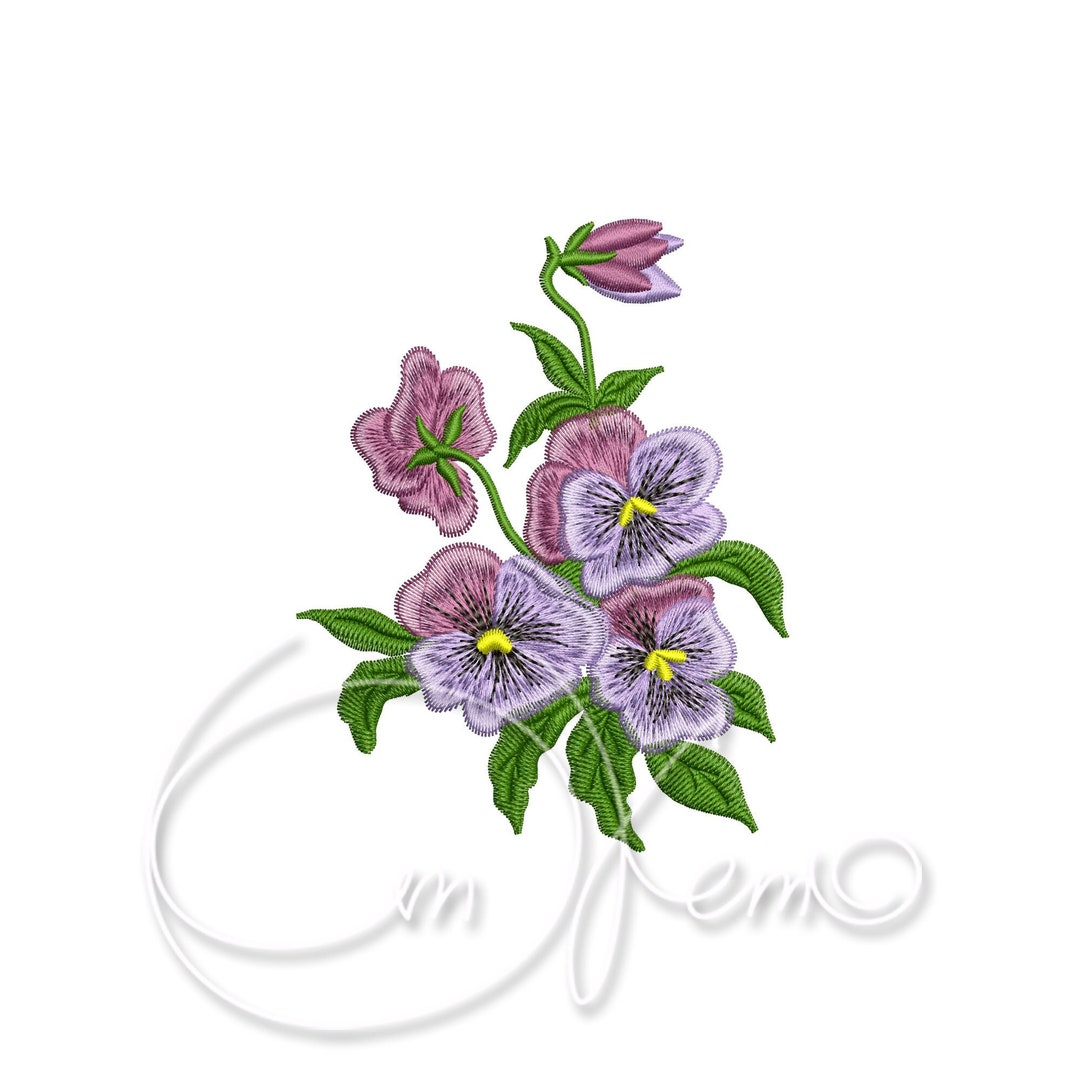 MACHINE EMBROIDERY DESIGN - Pancy Flower, Pancies Flowers, Pancies ...
