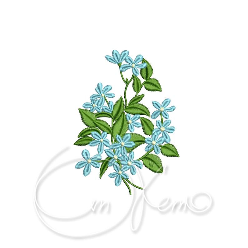 Machine Embroidery Design - Flower Bouquet Forget Me Not Embroidery PES ...