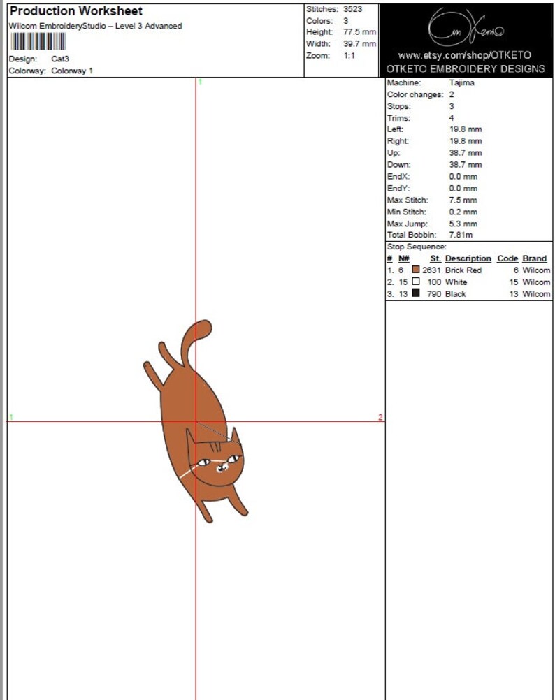 Machine Embroidery Cat Ginger Kitten PES Instant Download | Etsy