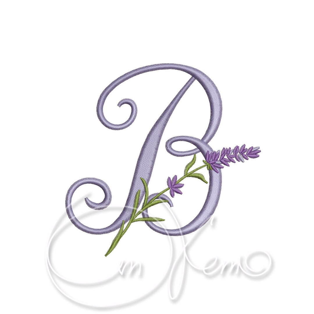 Machine Embroidery Design Capital Letter B Digitized Lavender Alphabet ...