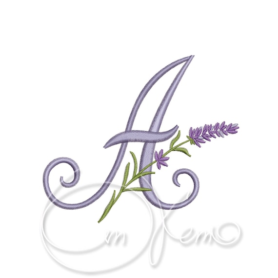 Machine Embroidery Design Capital Letter A Digitized Lavender | Etsy