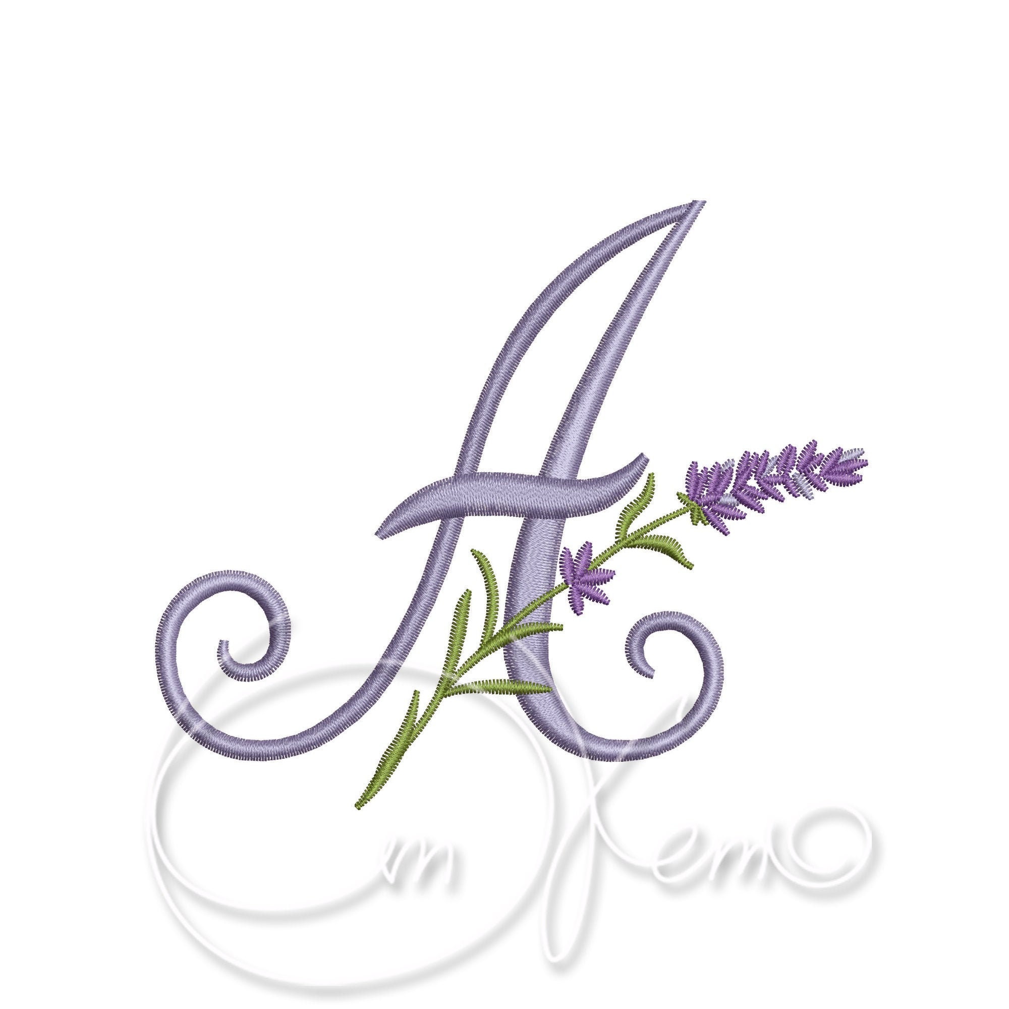 Machine Embroidery Design Capital Letter A Digitized Lavender Alphabet ...