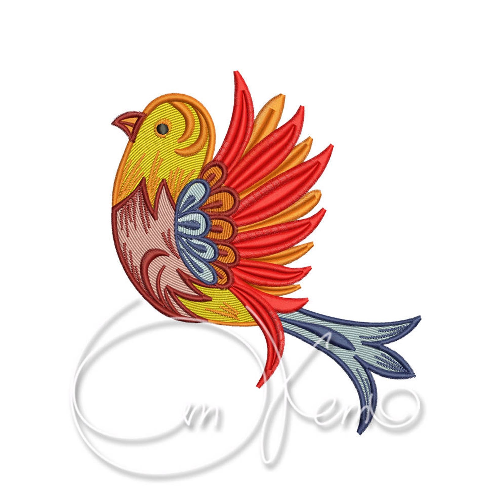 Machine Embroidery Design Bird PES Instant Download 4x4 7x5 | Etsy