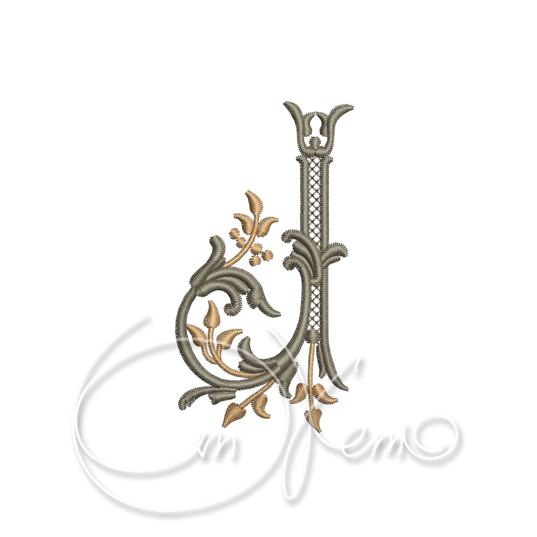 Machine Embroidery Design Capital Letter J Digitized Antique Alphabet ...