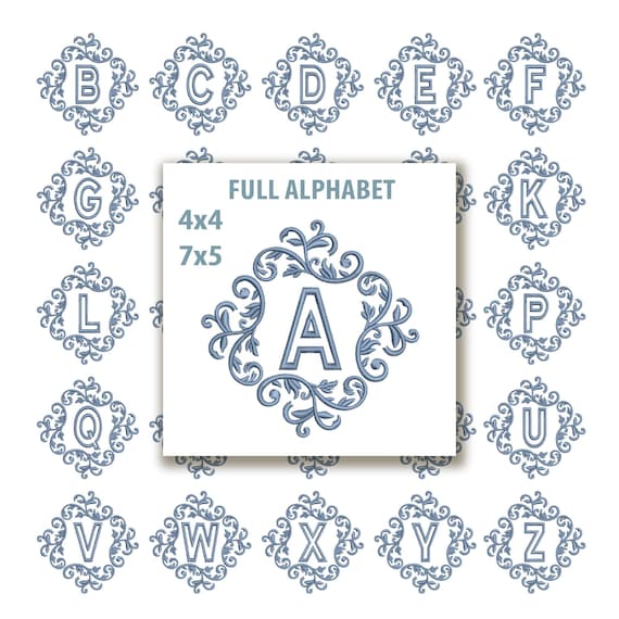 Letter A Machine Embroidery Monogram Basket Machine Embroidery Design ...