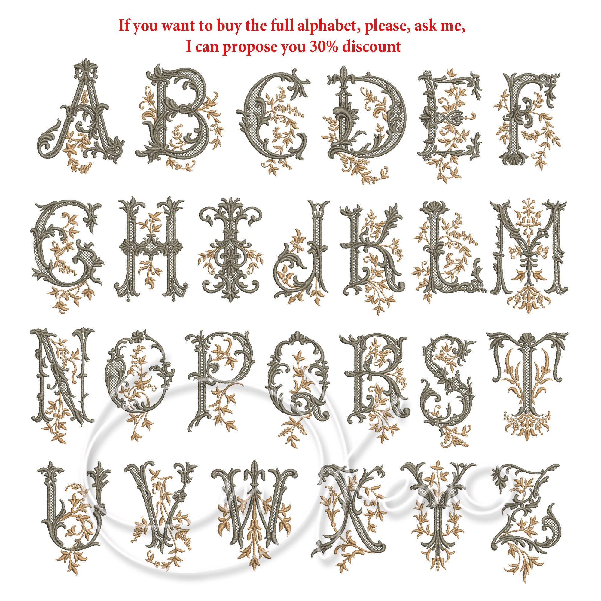 Machine Embroidery Design Capital Letter A Digitized Antique Alphabet ...