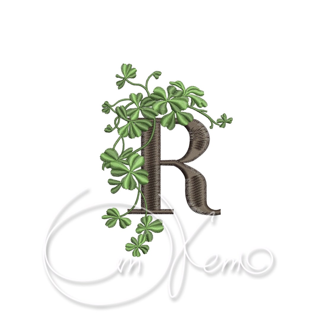Machine Embroidery Design Capital Letter R Digitized Irish Alphabet St ...
