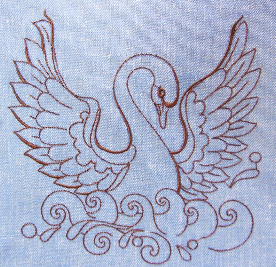 MACHINE EMBROIDERY FILE Swan - Etsy