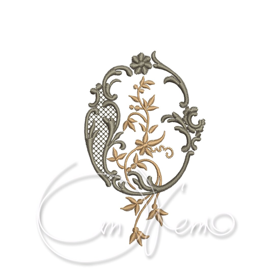 Machine Embroidery Design Capital Letter O Digitized Antique Alphabet ...