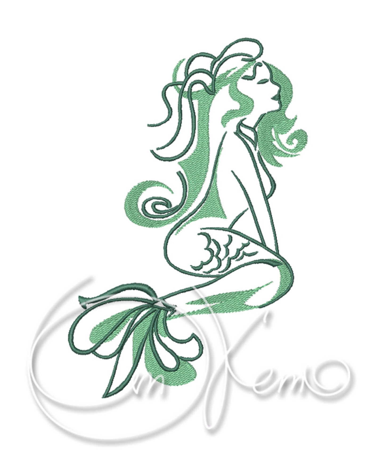 MACHINE EMBROIDERY FILE Mermaid | Etsy