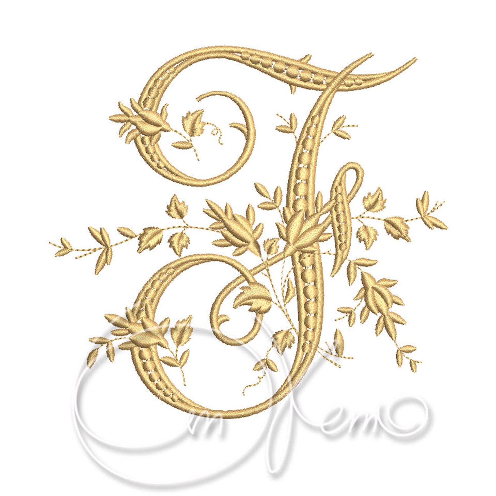 Machine Embroidery Design Capital Letter F Digitized Victorian Alphabet ...