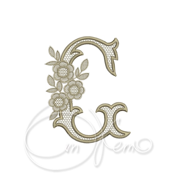 MACHINE EMBROIDERY DESIGN Monogrammed Lace Letter G Hoop 4x4 | Etsy