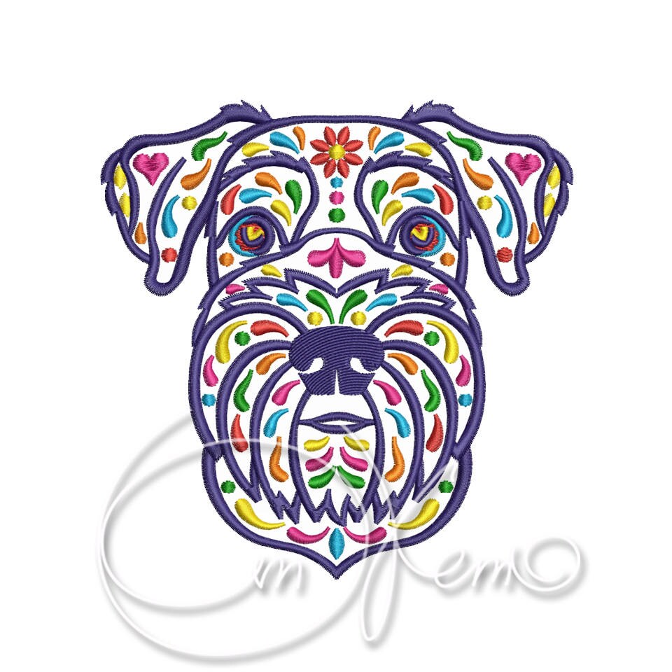 Machine Embroidery Design - Calavera Dog PES Instant Download 3 Sizes ...