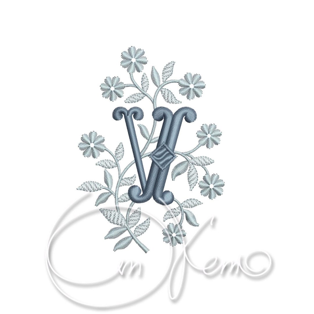 Machine Embroidery Design Capital Letter V Digitized Antique Alphabet ...