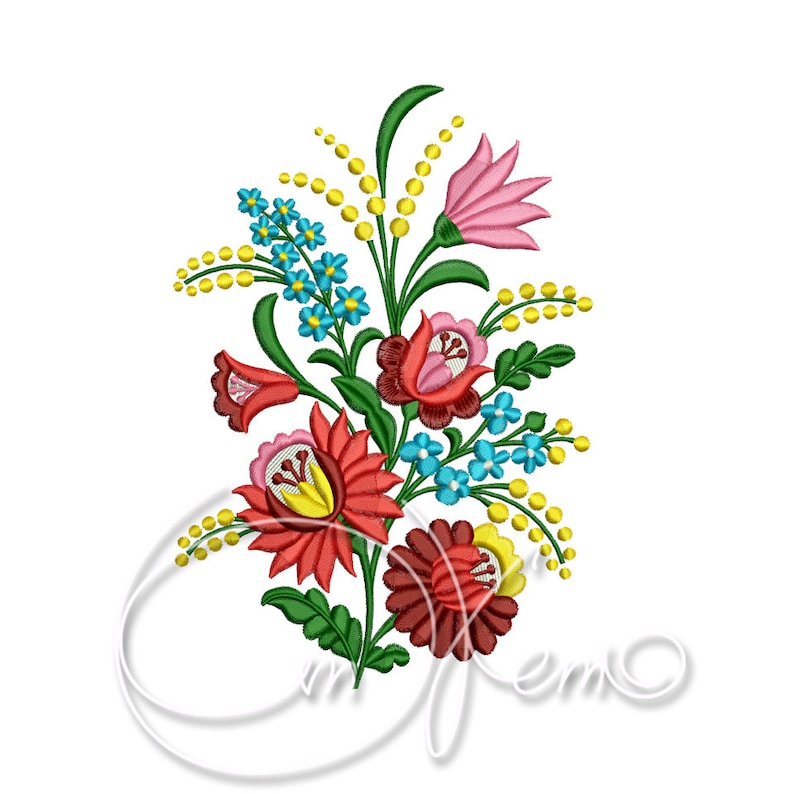 MACHINE EMBROIDERY DESIGN Hungarian flowers | Etsy