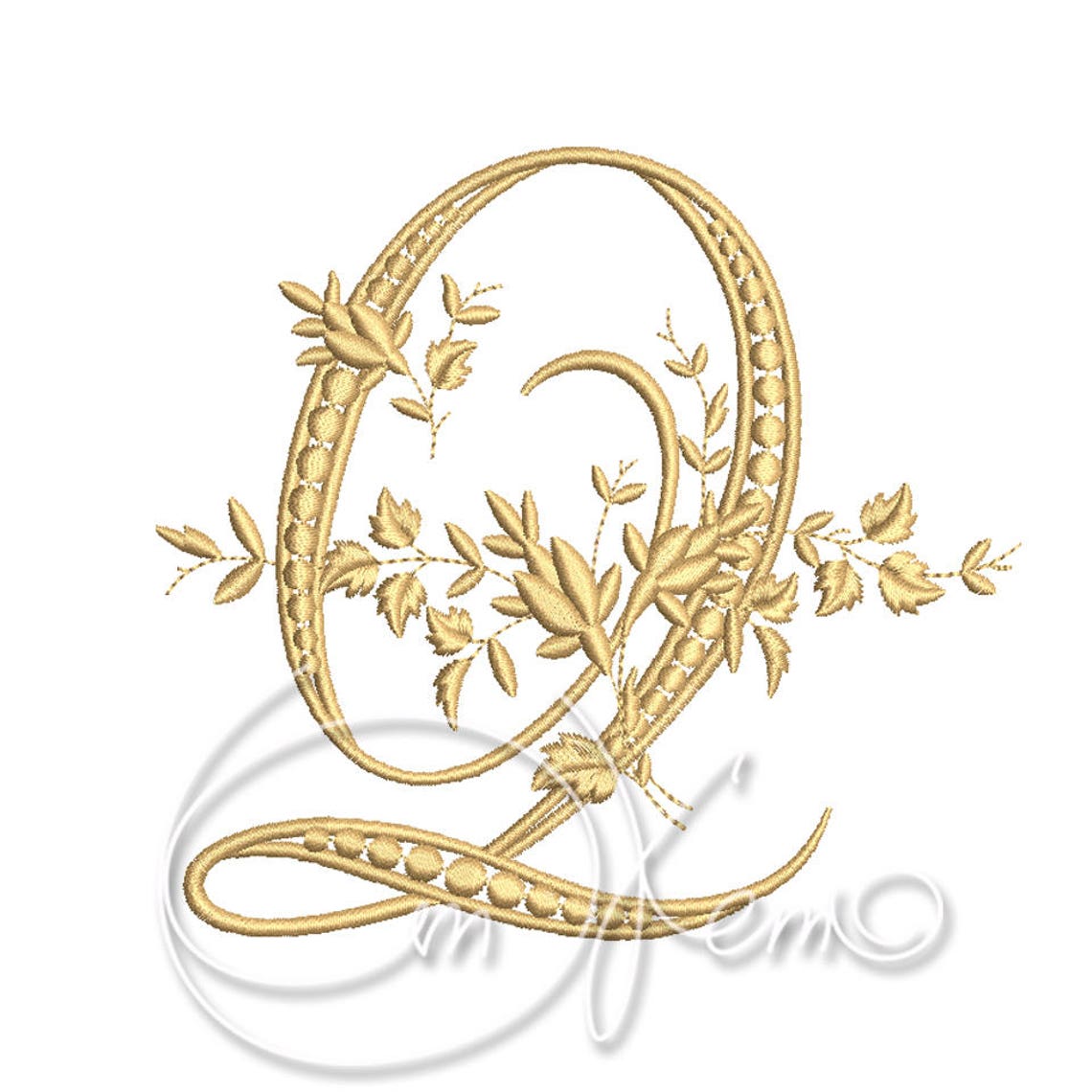 Machine Embroidery Design Capital Letter Q Digitized Victorian Alphabet ...