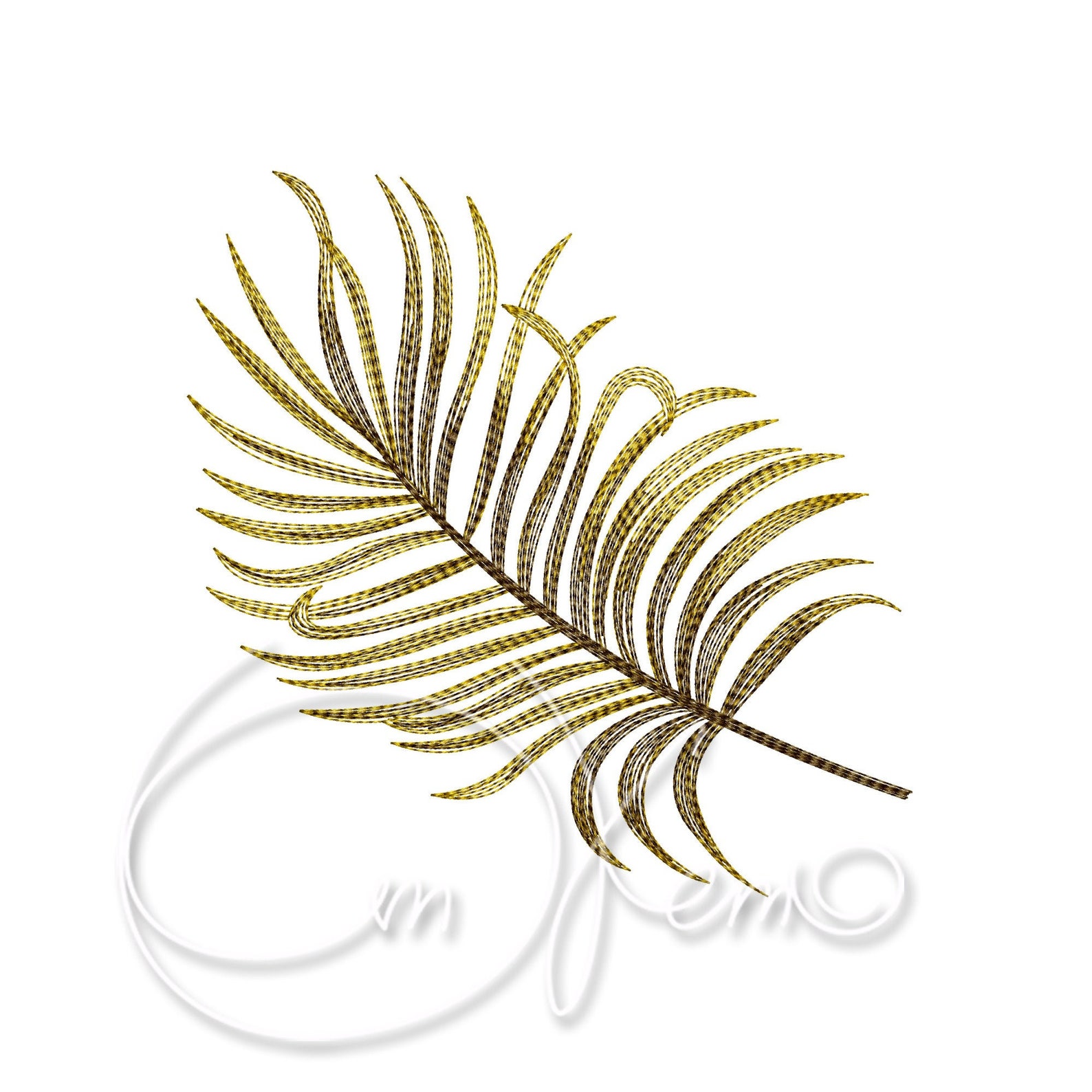 MACHINE EMBROIDERY DESIGN - Palm Branch, 4x4 Hoop, 7x5 Hoop, Rustic ...