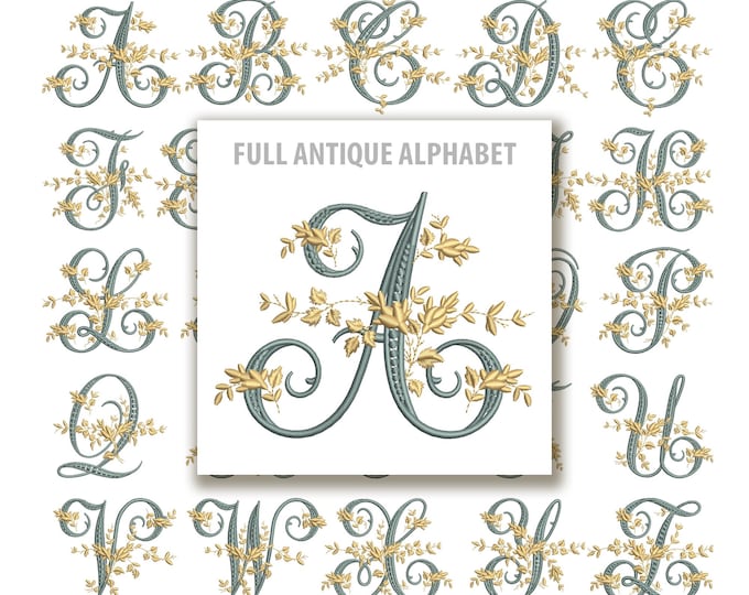 Machine Embroidery Design Capital Letter Digitized Antique Alphabet ...
