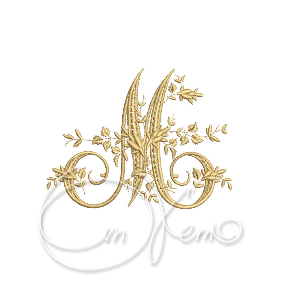 Machine Embroidery Design Capital Letter M Digitized Victorian Alphabet ...