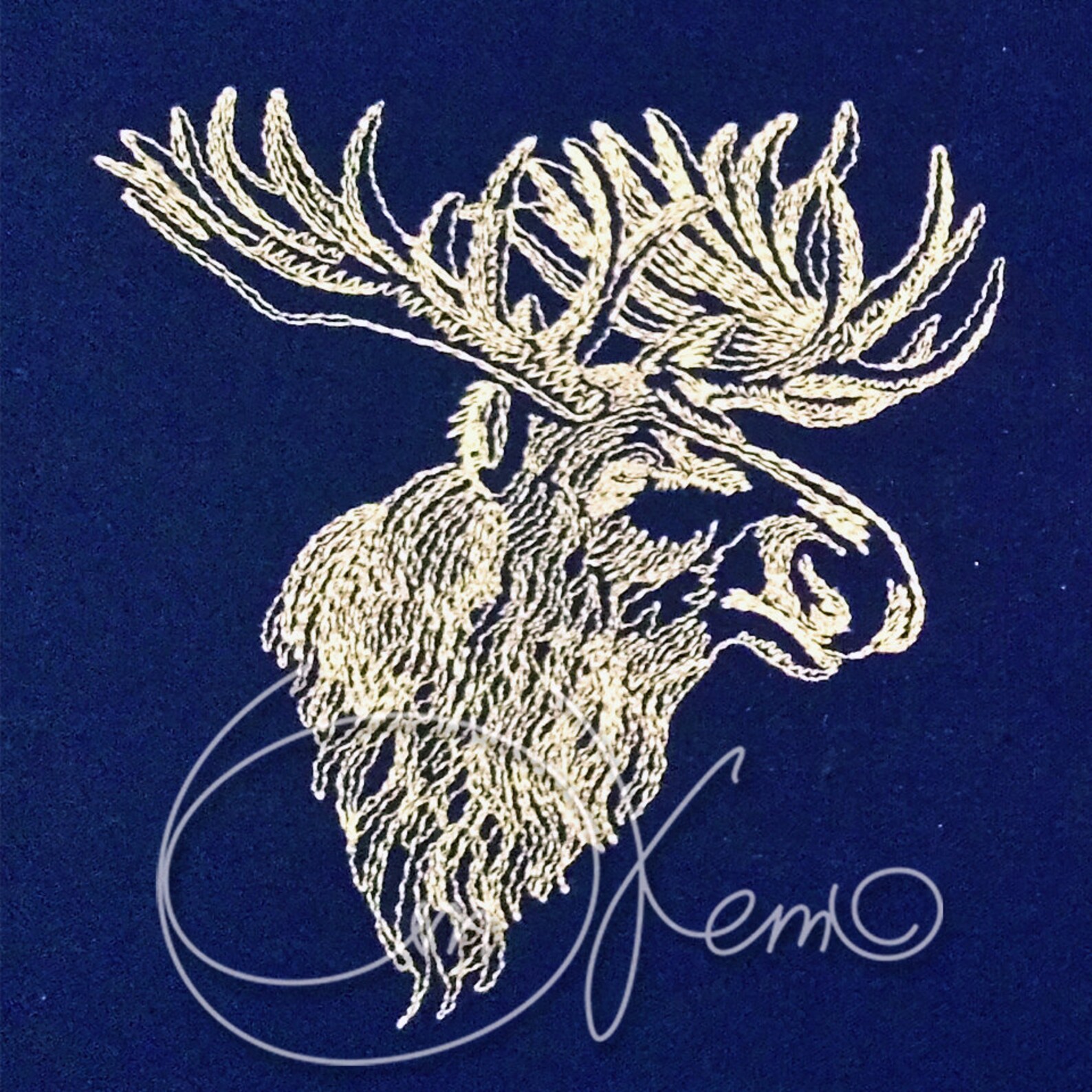 Machine Embroidery Design Moose Silhouette PES Instant | Etsy