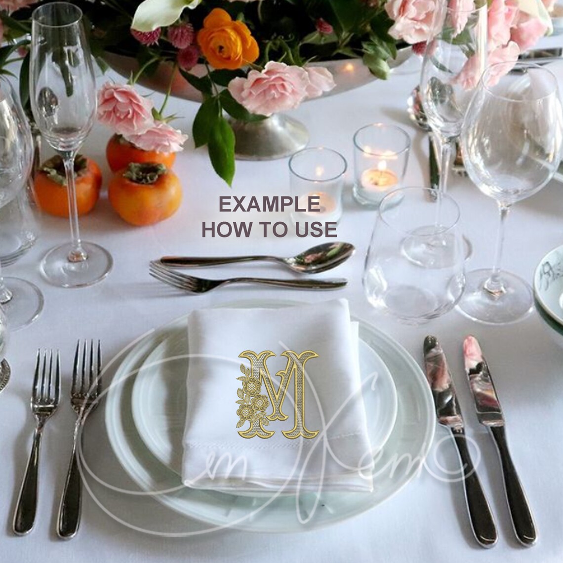 MACHINE EMBROIDERY DESIGN Monogrammed Lace Letter M Hoop 4x4 | Etsy