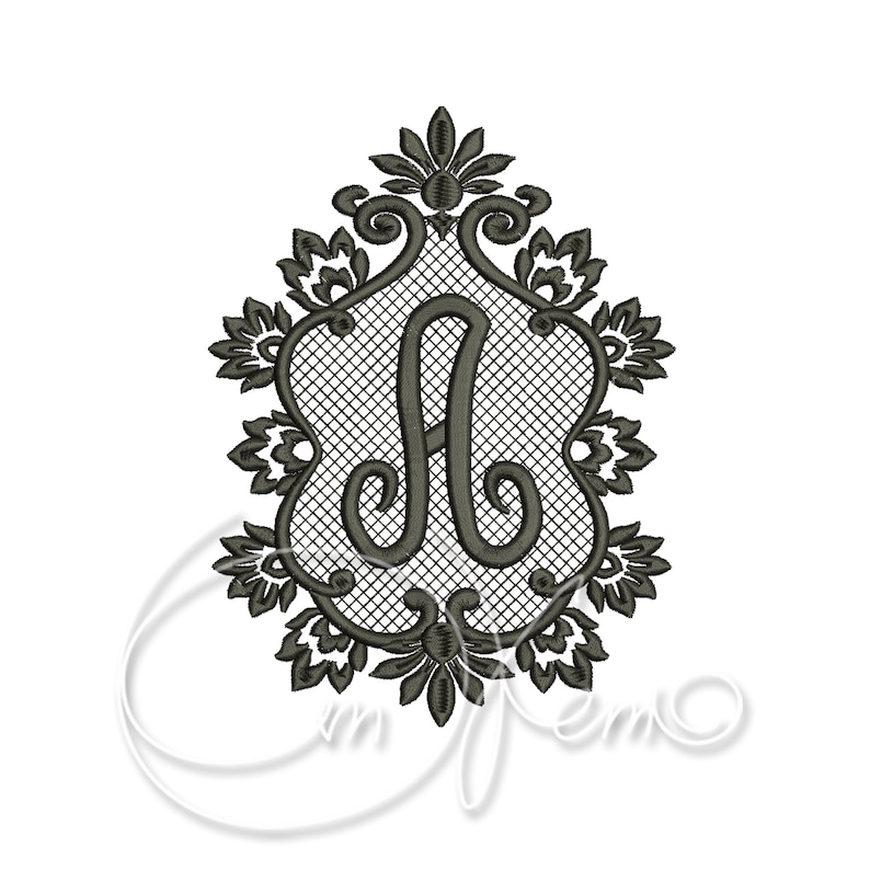 Machine Embroidery Design Monogrammed Lace Letter A 4x4 Hoop - Etsy