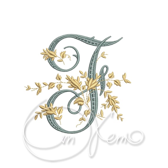 Machine Embroidery Design Capital Letter F Digitized Victorian - Etsy