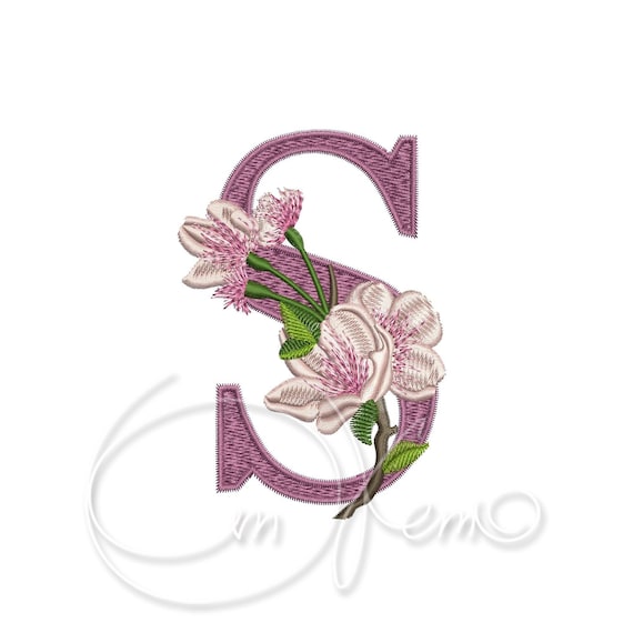 Machine Embroidery Design Capital Letter S Digitized Cherry - Etsy