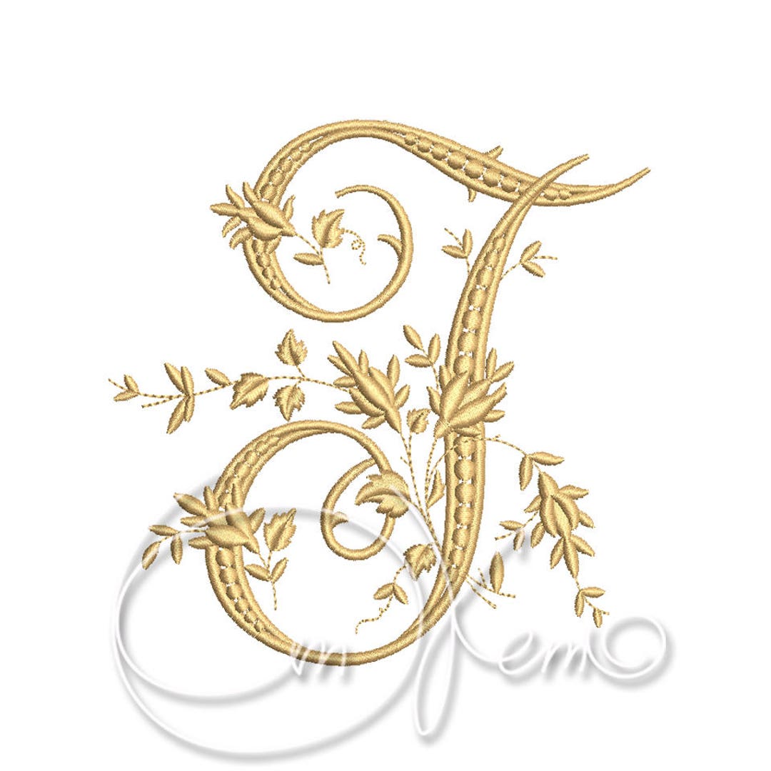 Machine Embroidery Design Capital Letter T Digitized Victorian Alphabet ...