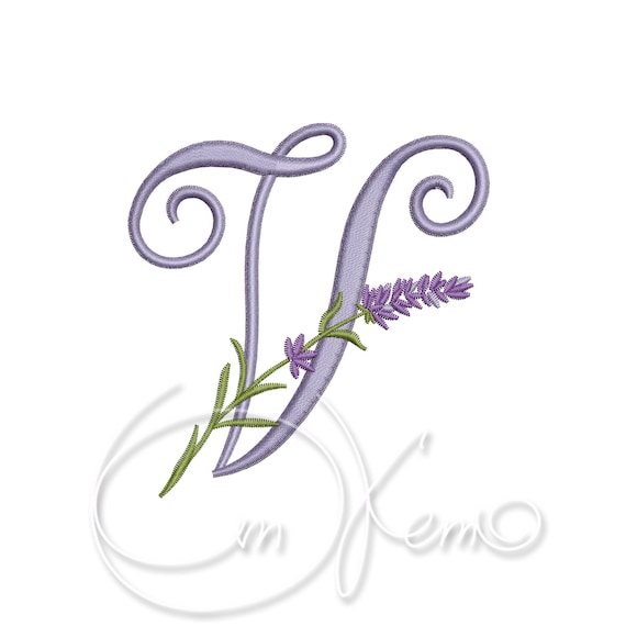 Machine Embroidery Design Capital Letter V Digitized Lavender - Etsy