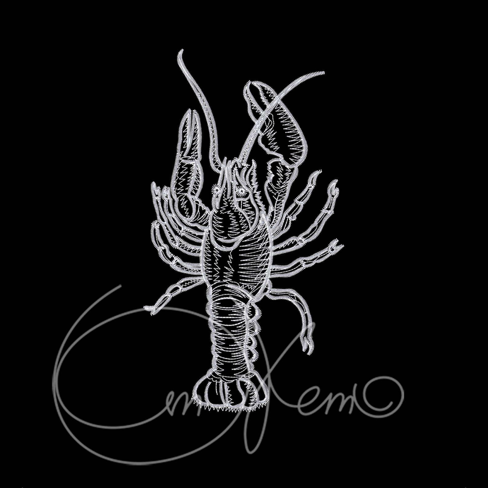 MACHINE EMBROIDERY DESIGN Crayfish Embroidery Sea | Etsy