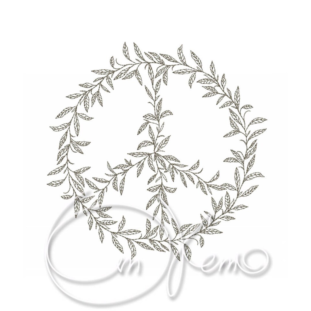 MACHINE EMBROIDERY DESIGN - Peace Emblem Pacific Symbol Instant ...