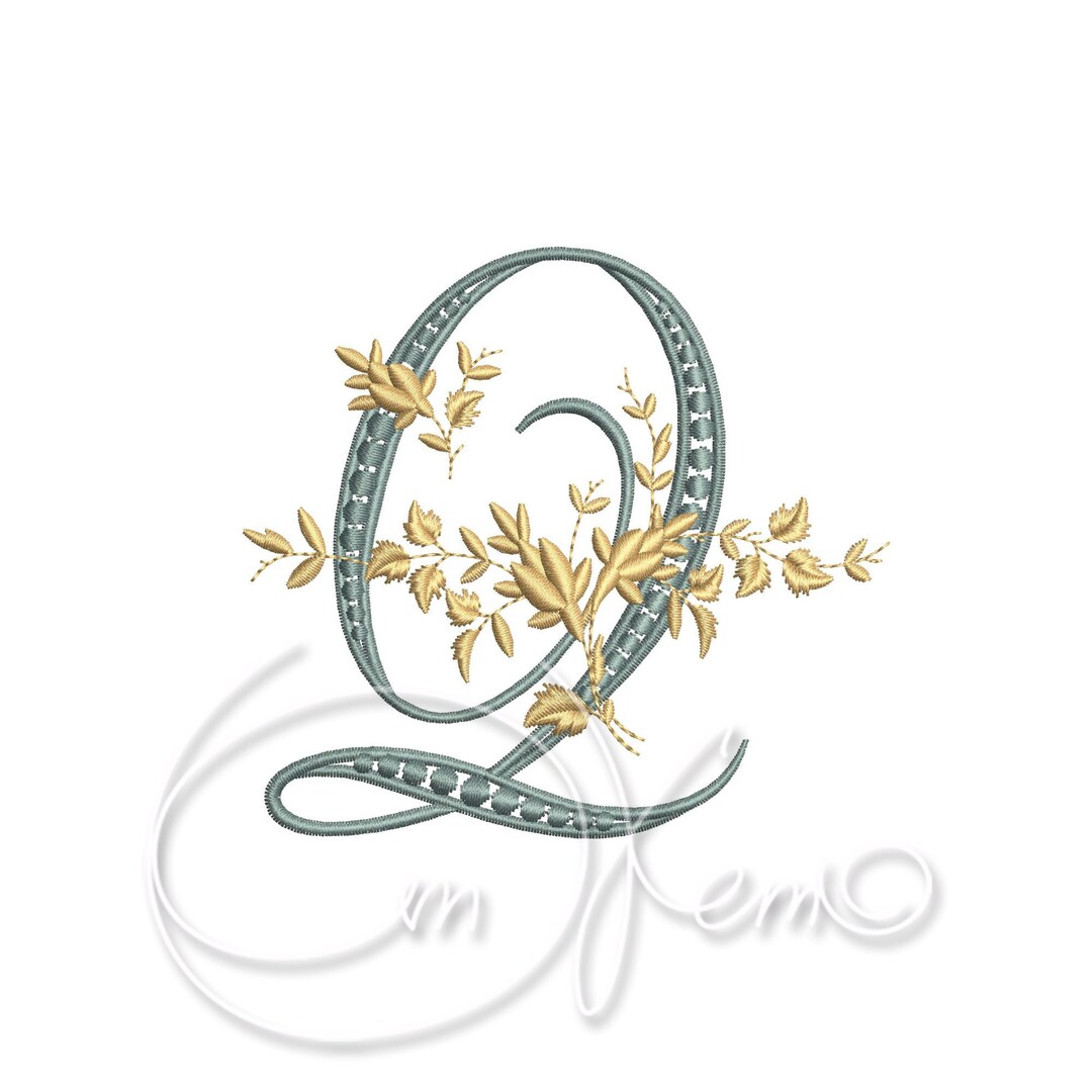 Machine Embroidery Design Capital Letter Q Digitized Victorian Alphabet ...