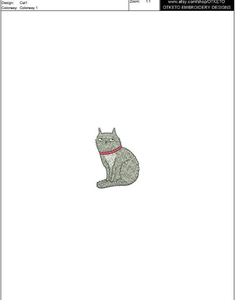Machine Embroidery Design Kitty Gray Cat Kitten Digitized PES - Etsy