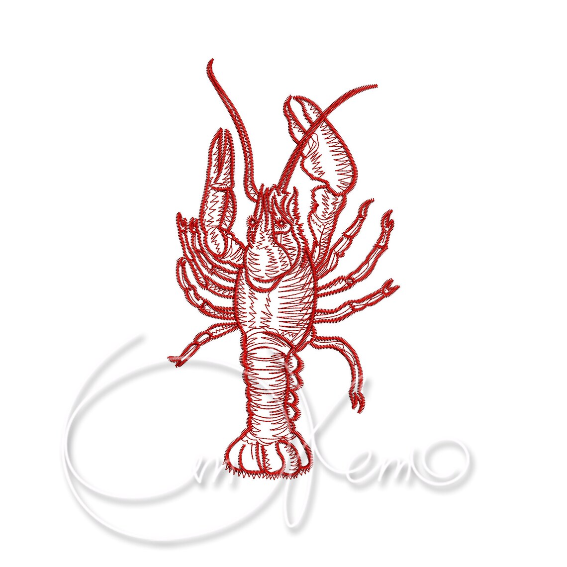 MACHINE EMBROIDERY DESIGN Crayfish Embroidery Sea | Etsy