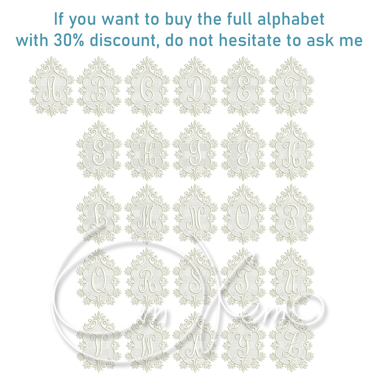 Machine Embroidery Design Monogrammed Lace Letter G 4x4 Hoop - Etsy