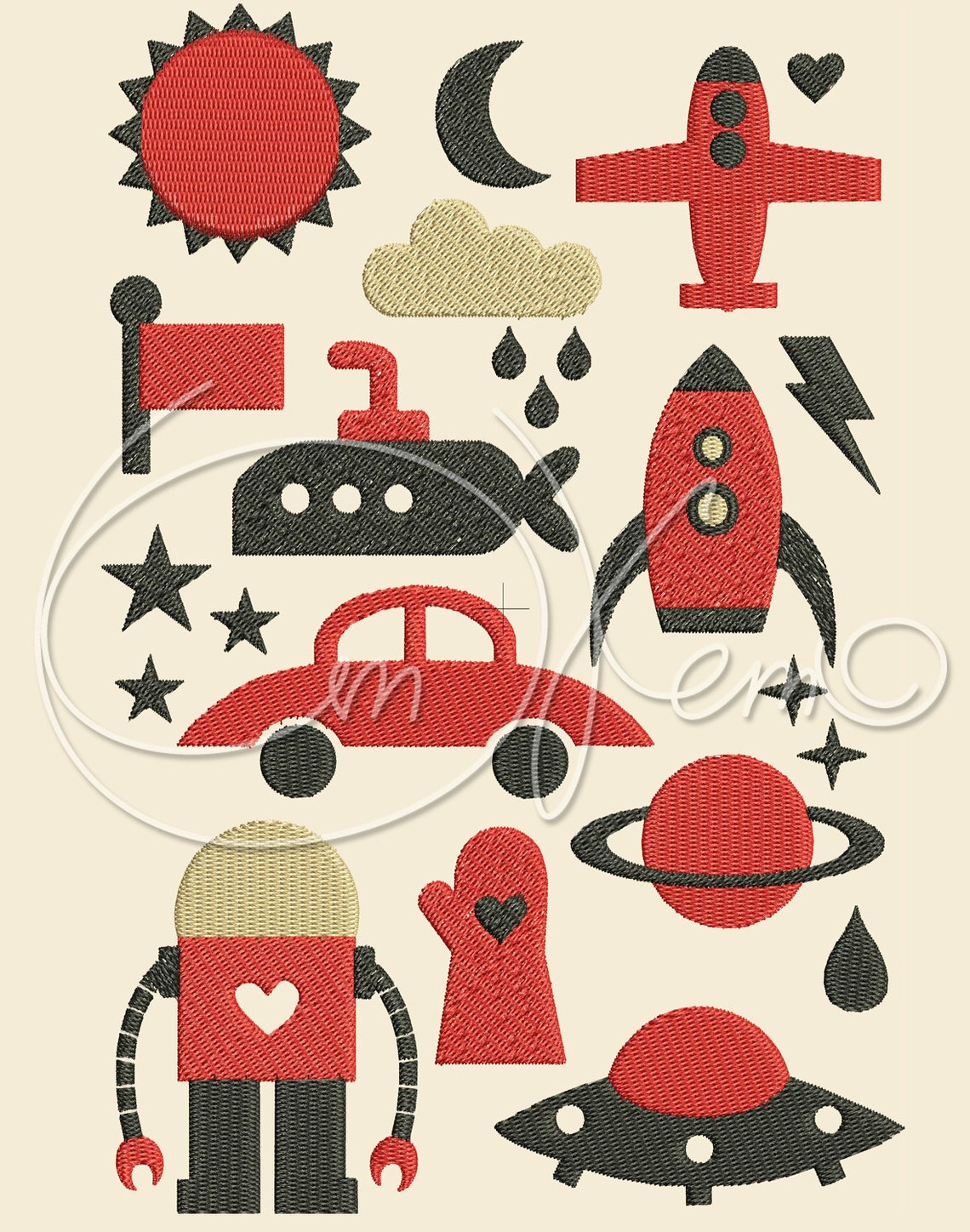 Machine Embroidery Design Boy Embroidery Toys PES Instant | Etsy