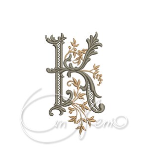 Machine Embroidery Design Capital Letter K Digitized Antique Alphabet ...