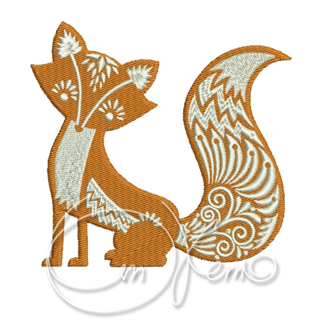 Machine Embroidery Design - Fox Сartoon Digitized PES Instant Download ...