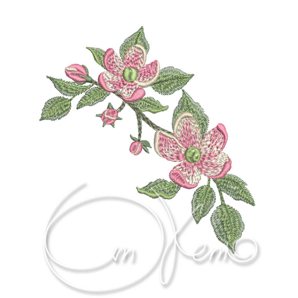 Machine Embroidery Design Apple flowers PES Instant download | Etsy