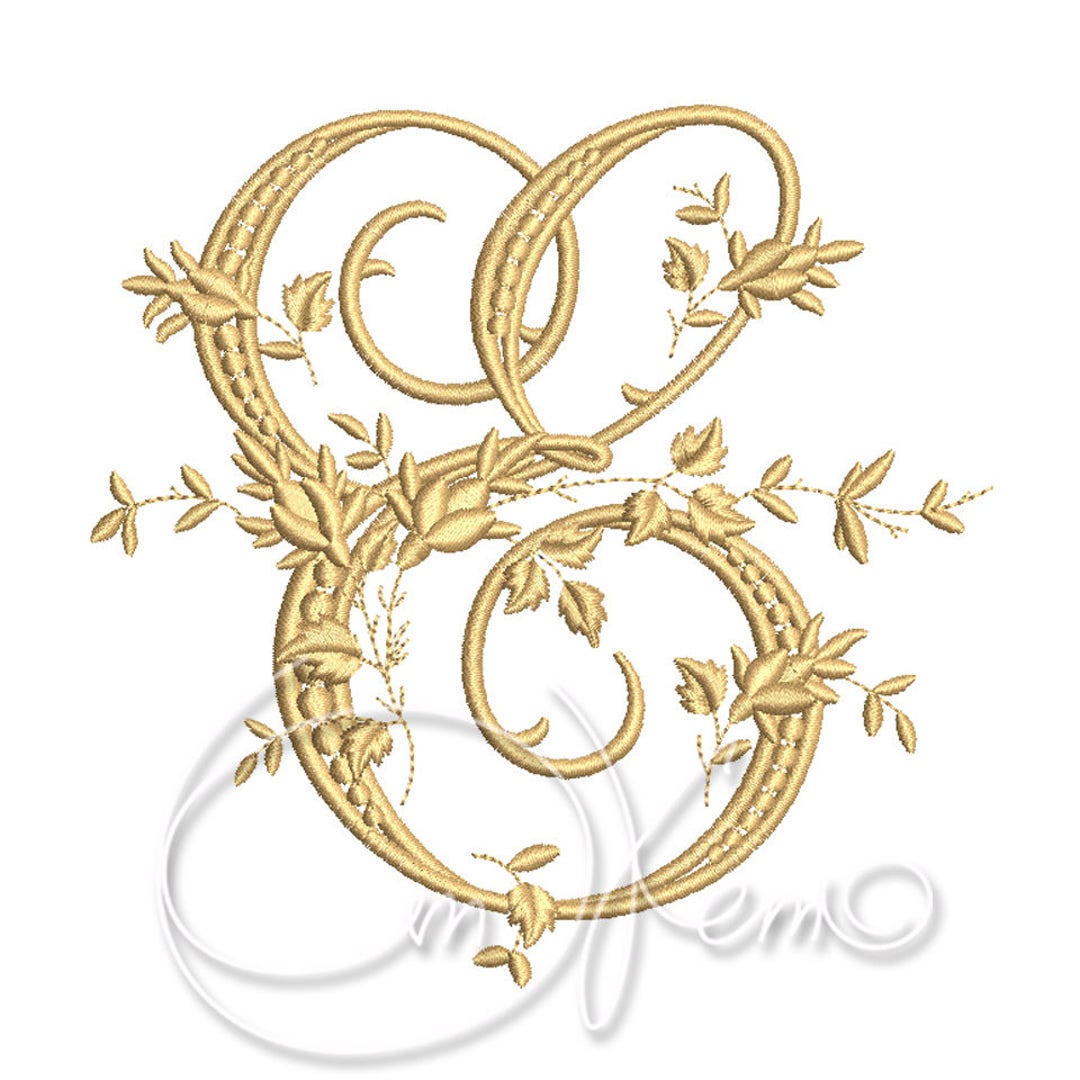 Machine Embroidery Design Capital Letter E Digitized Victorian Alphabet ...