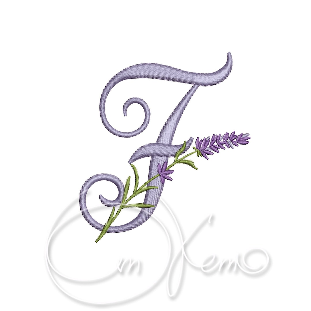 Machine Embroidery Design Capital Letter F Digitized Lavender Alphabet ...