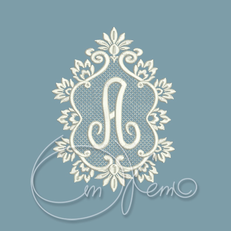 Machine Embroidery Design Monogrammed Lace Letter A 4x4 Hoop - Etsy