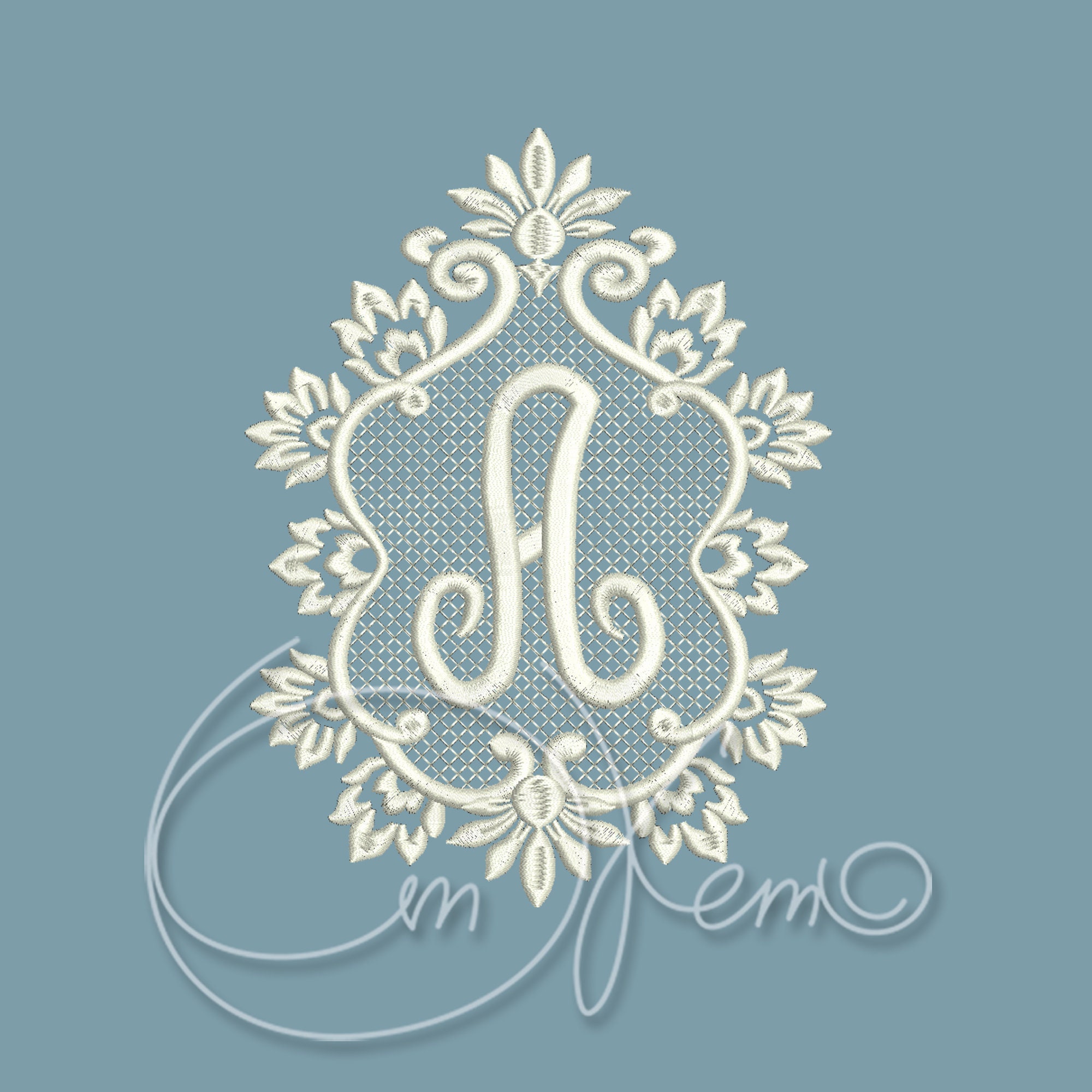 Machine Embroidery Design - Monogrammed Lace Letter A 4x4 Hoop 7x5 Hoop ...